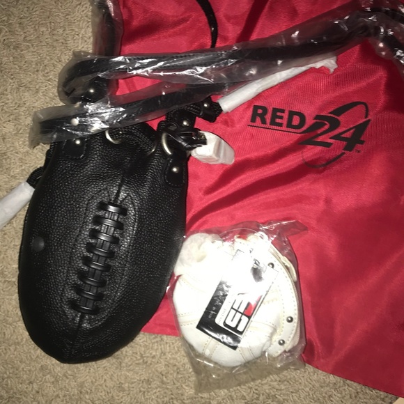 Red24 | Bags | 3 Piece Red24 Black Leather Football Purse | Poshmark